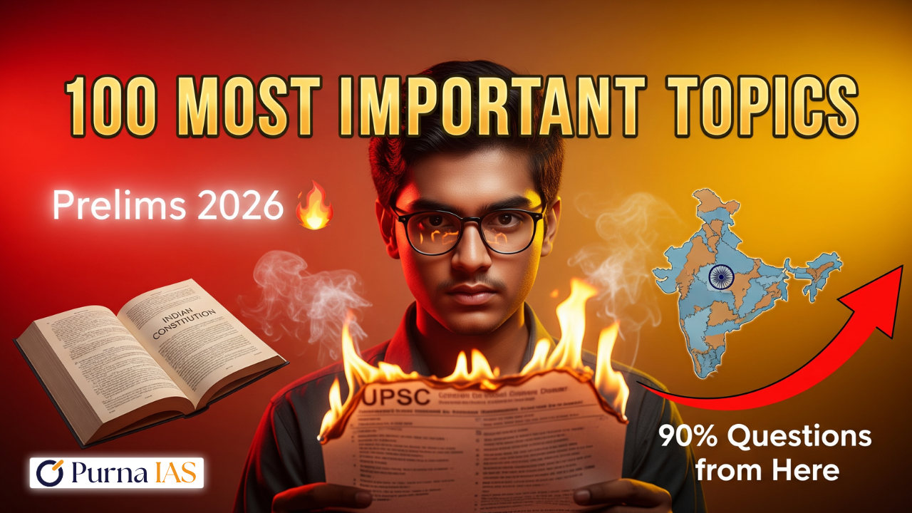 100 Most Important Topics for Prelims 2026 - Purna IAS